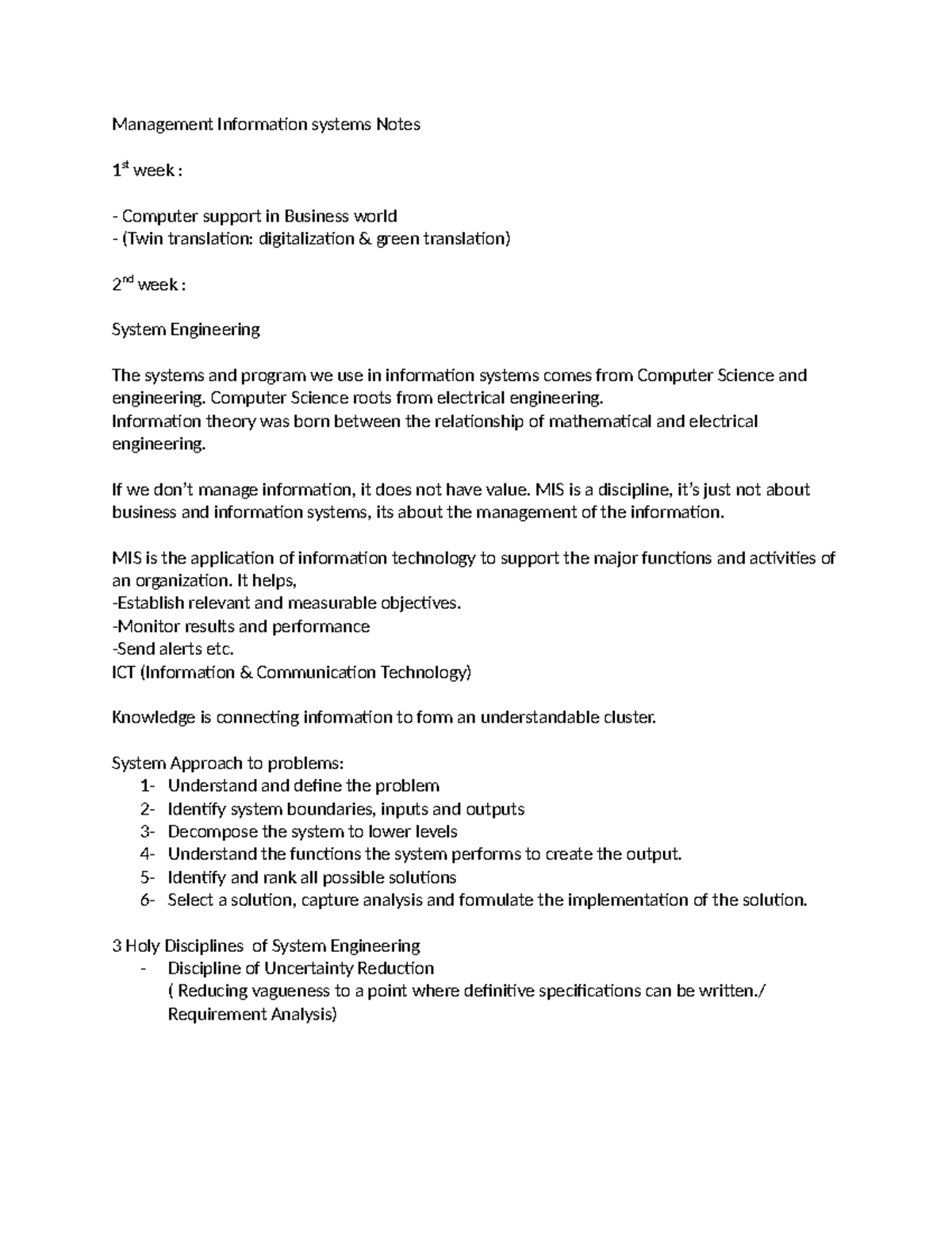 Management Information systems Notes - Computer Science roots from ...