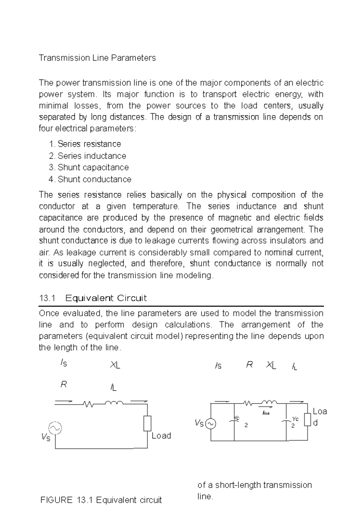 Transmission Line Parameters - Its major function is to transport ...