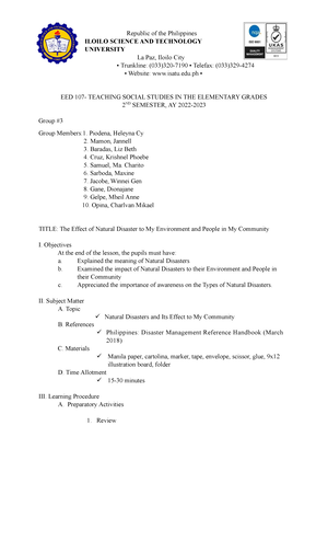 HE 101 UNIT 1 - STUDY FIRST - At the end of the topic, the students ...