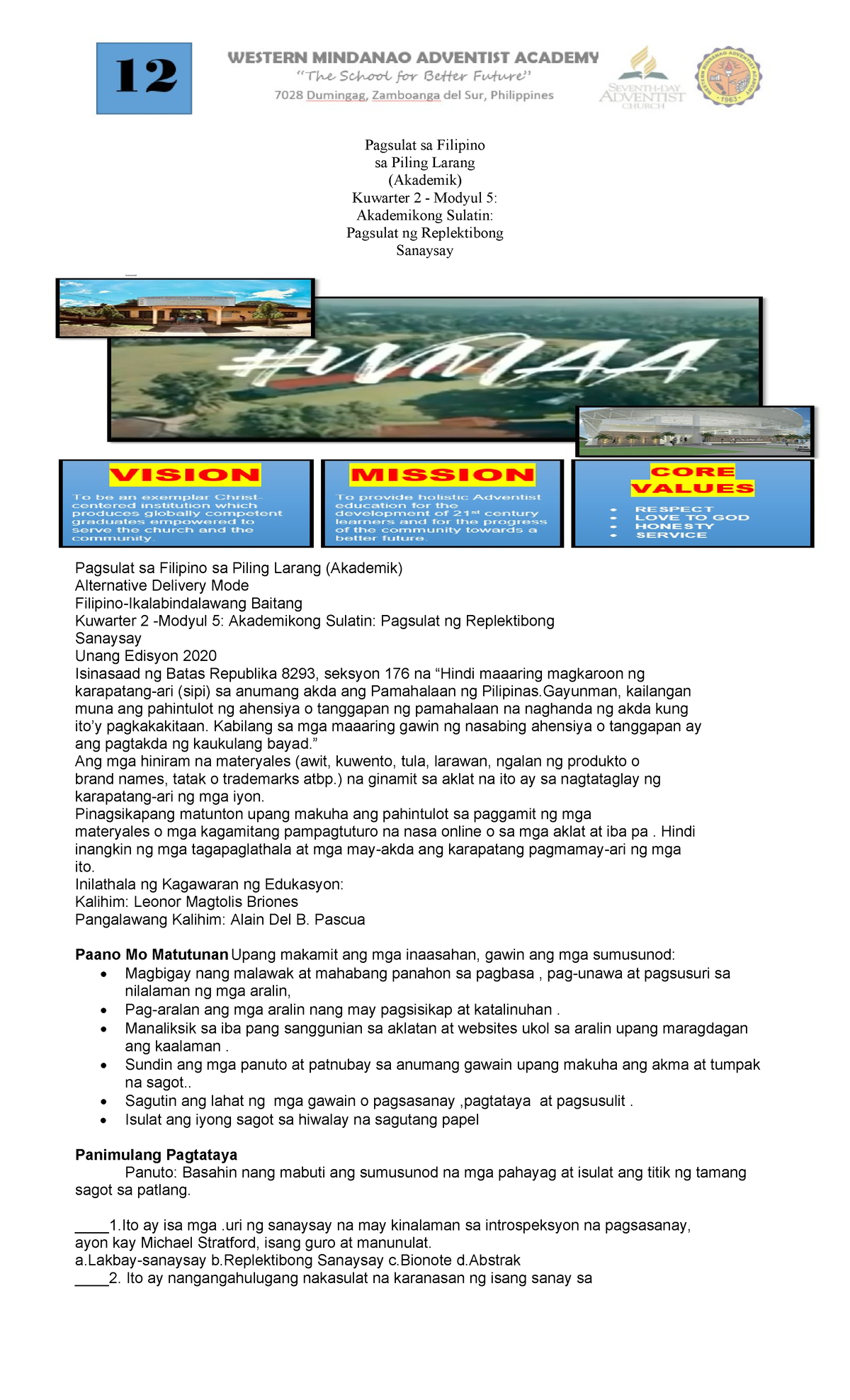 Pdfcoffee - Dokumento - Pagsulat sa Filipino sa Piling Larang (Akademik ...