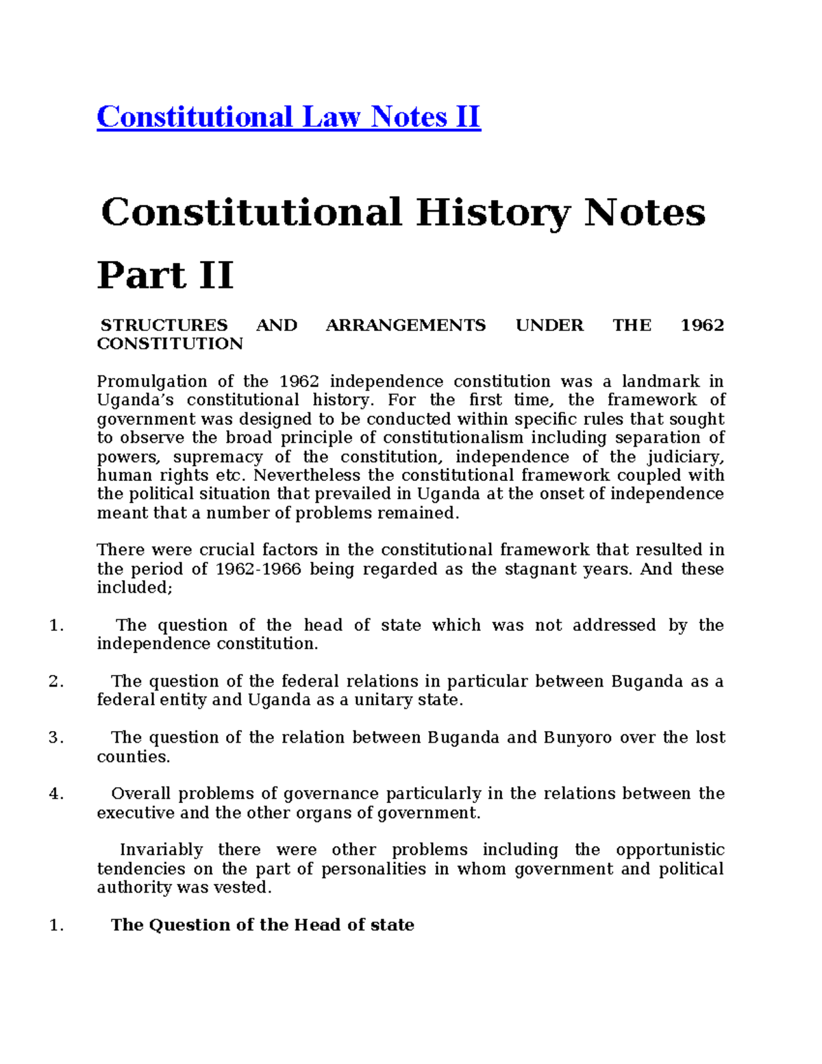 Constitutional Law Notes II - Constitutional Law Notes II ...