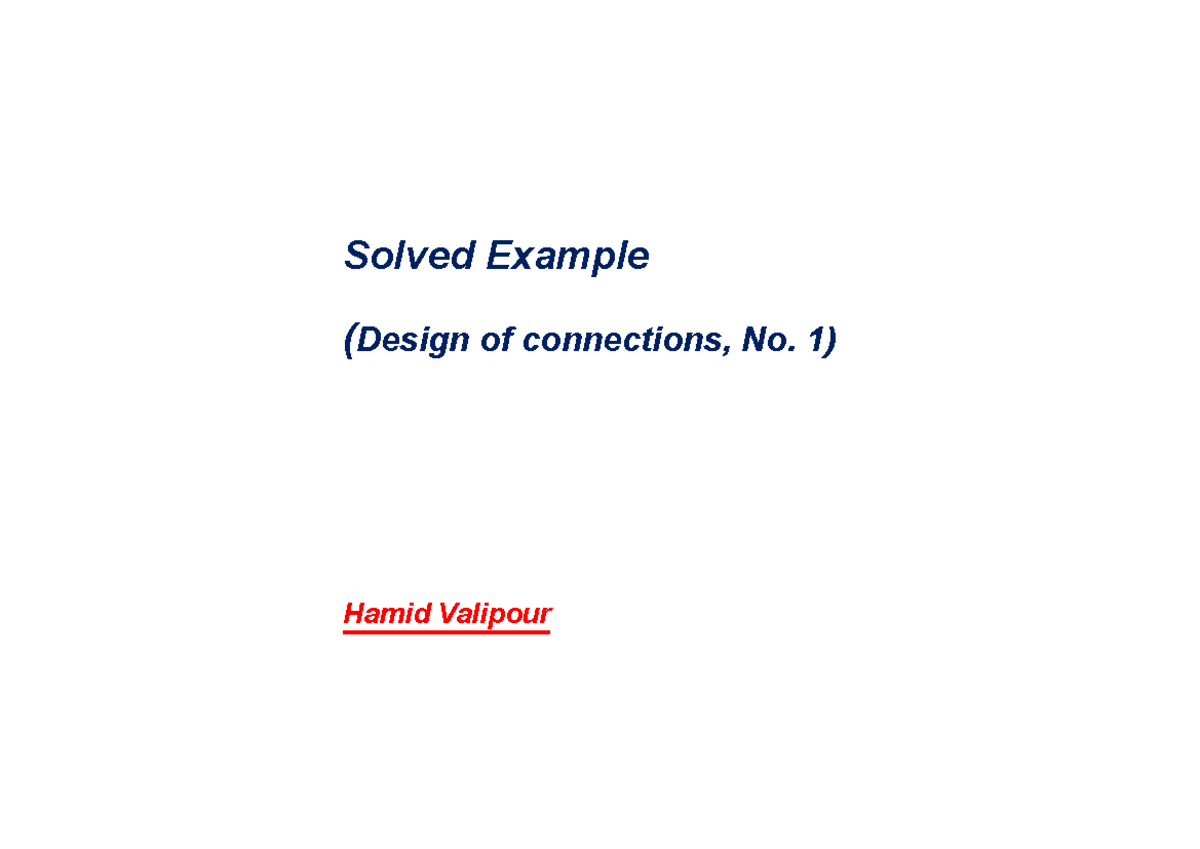 Solved example connections 1 - Solved Example ( Design of connections ...