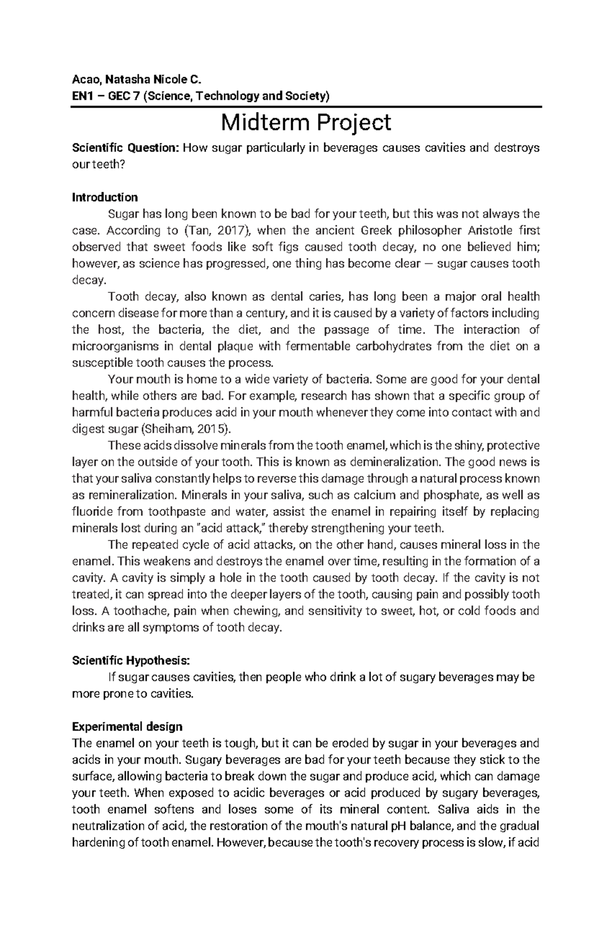 Midterm Project (Science, Technology, and Society) - Mechanical ...