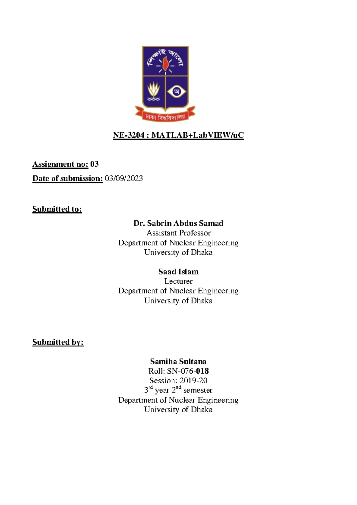 Assignment report 3 - Finding radioactive decay curve for transient ...