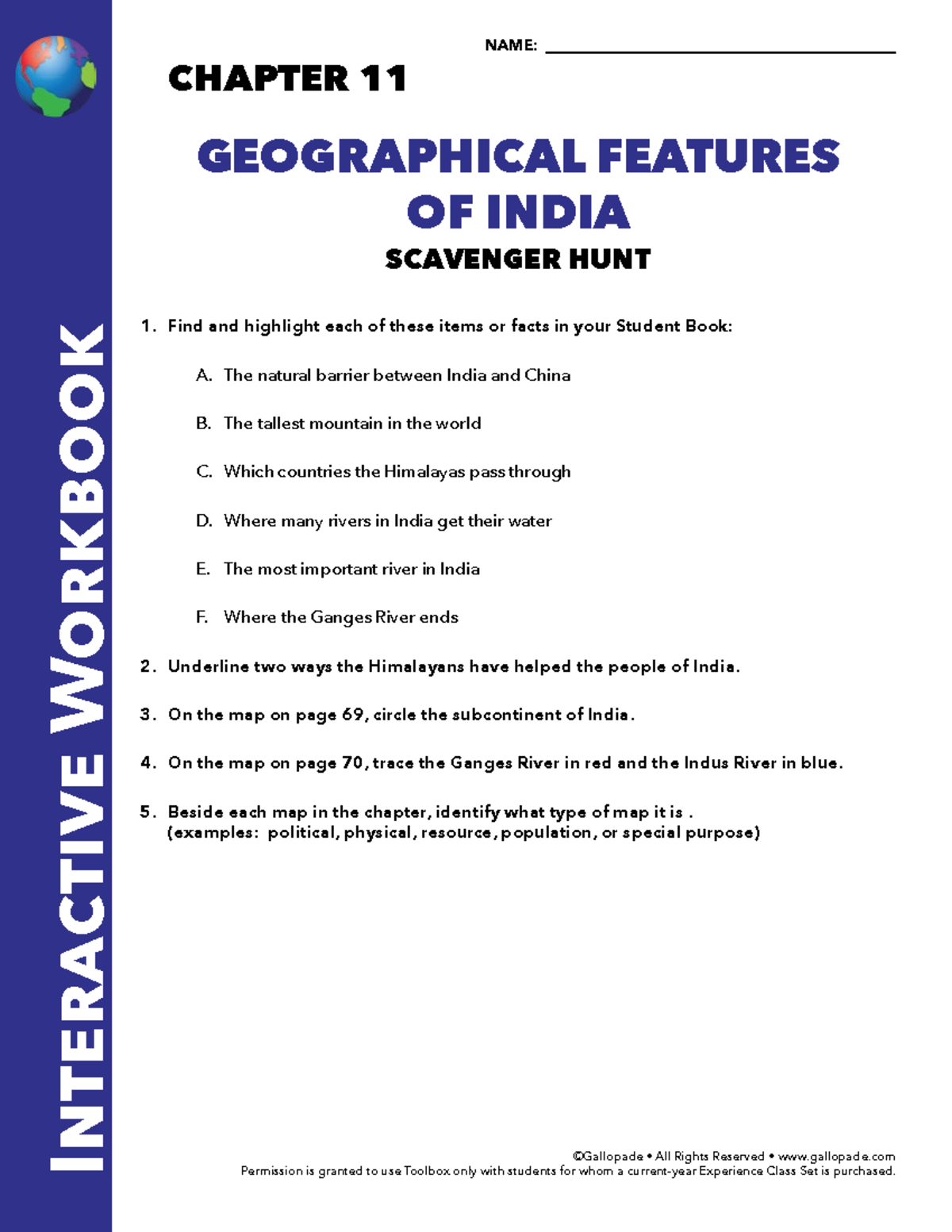 Ch. 11 India Scavenger Hunt - Interactive Workbook Permission is ...