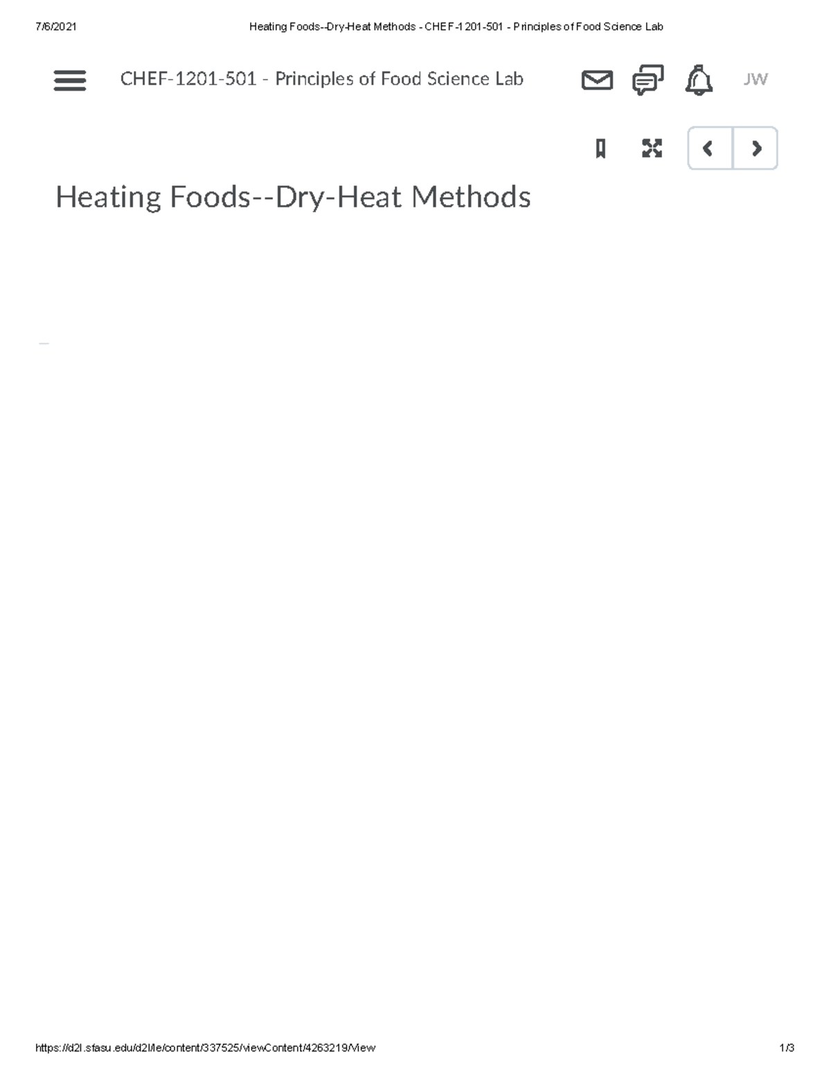 Heating Foods-Dry-Heat Methods - CHEF-1201-501 - Principles of Food ...