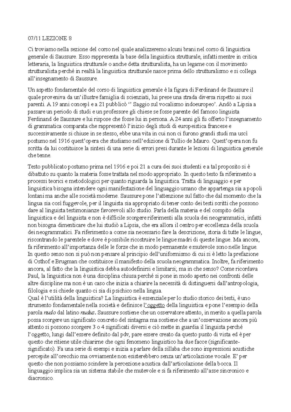 Lezione 8 Valente - 07/11 LEZIONE 8 Ci troviamo nella sezione del corso ...