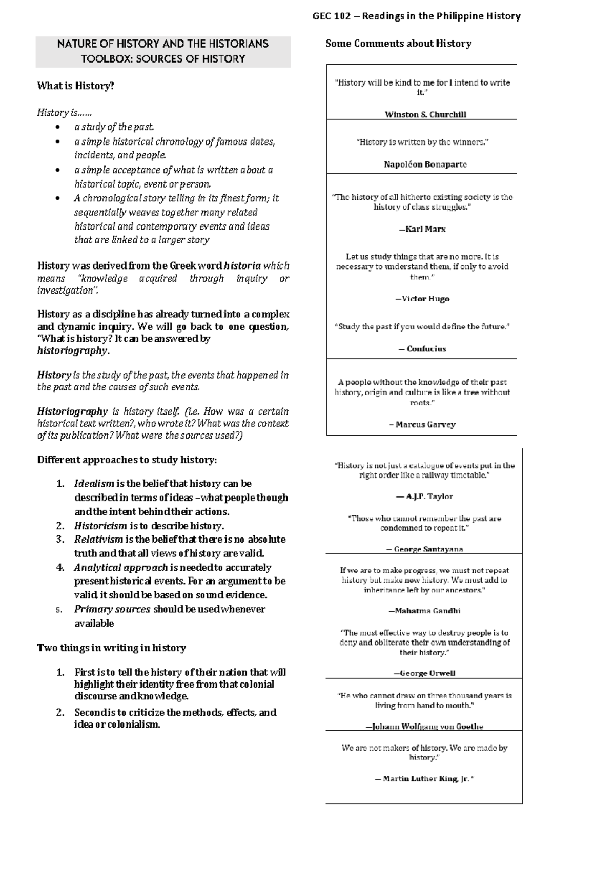 Nature OF History AND THE Historians Toolbox - What is History? History ...