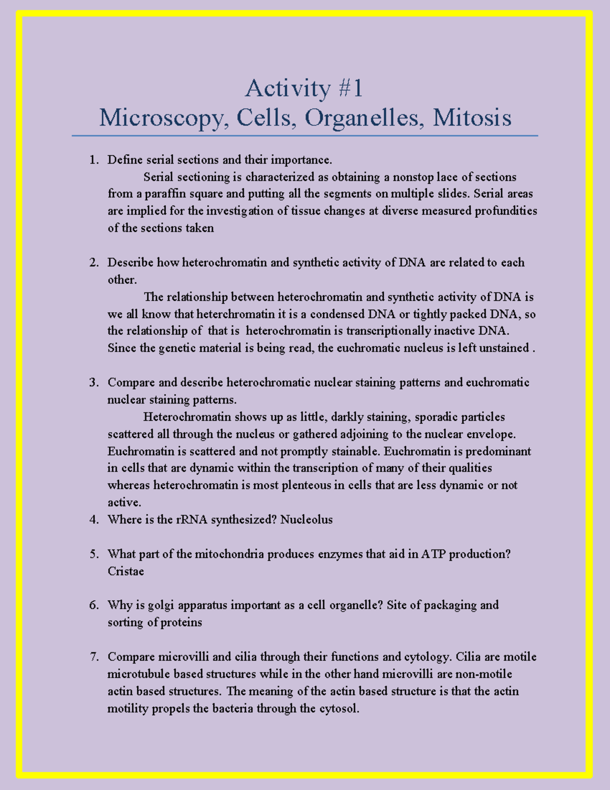 Mateo-Week 2 - Activity #1 Microscopy, Cells, Organelles, Mitosis ...