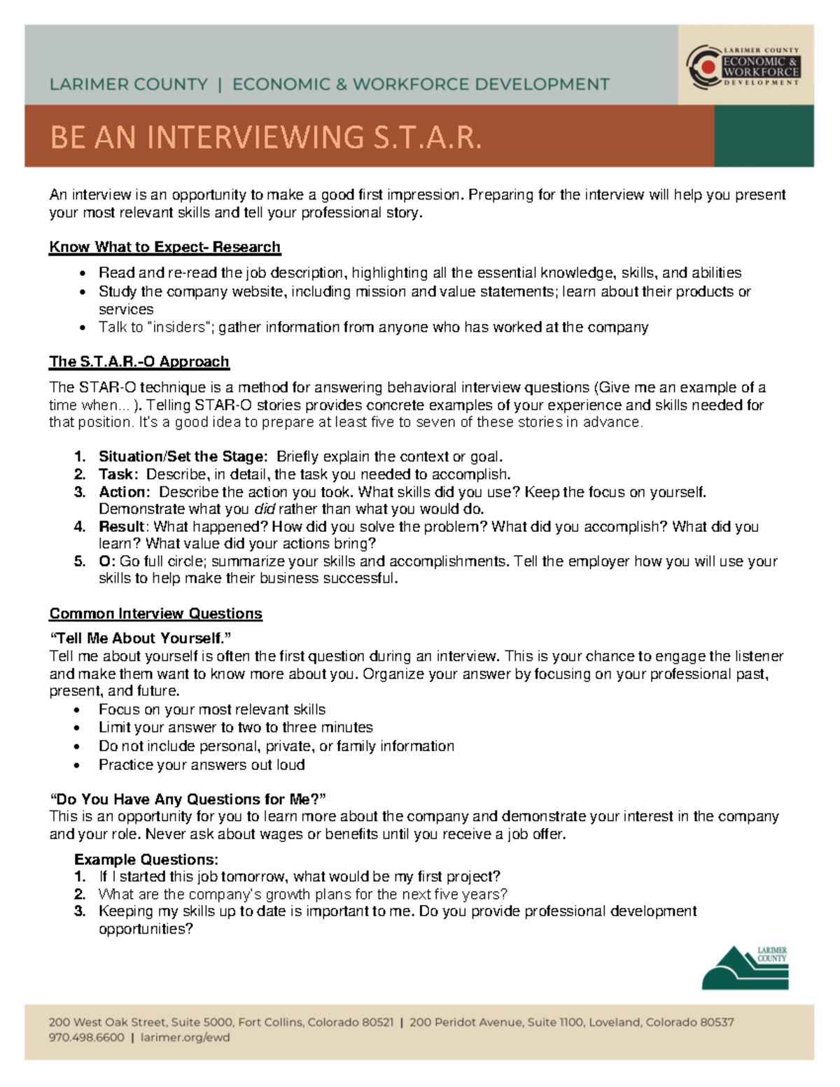 Interviewing Lobby Handout. Final - An interview is an opportunity to make a good first ...