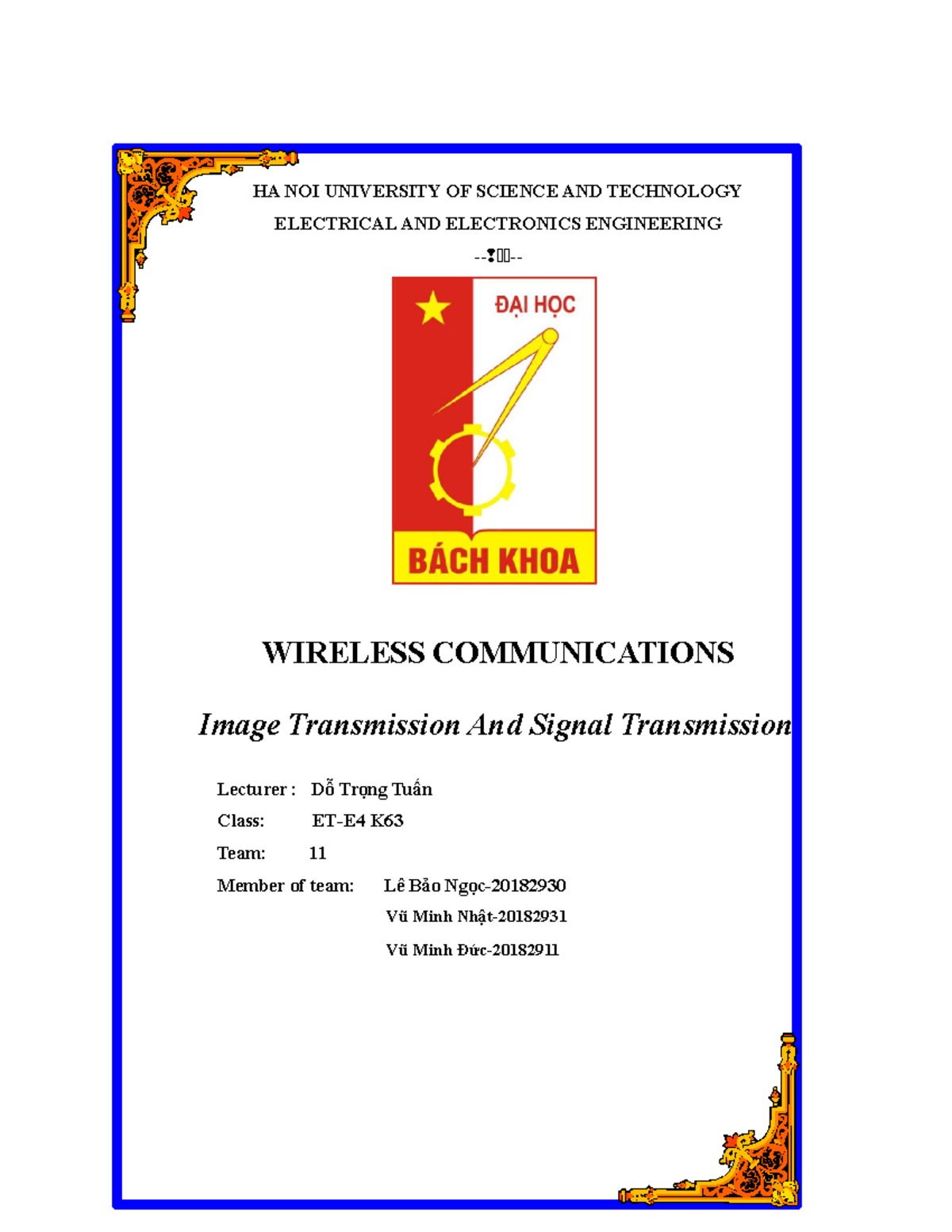 Wireless-report - Truyền thông số báo cáo - HA NOI UNIVERSITY OF SCIENCE AND TECHNOLOGY ...