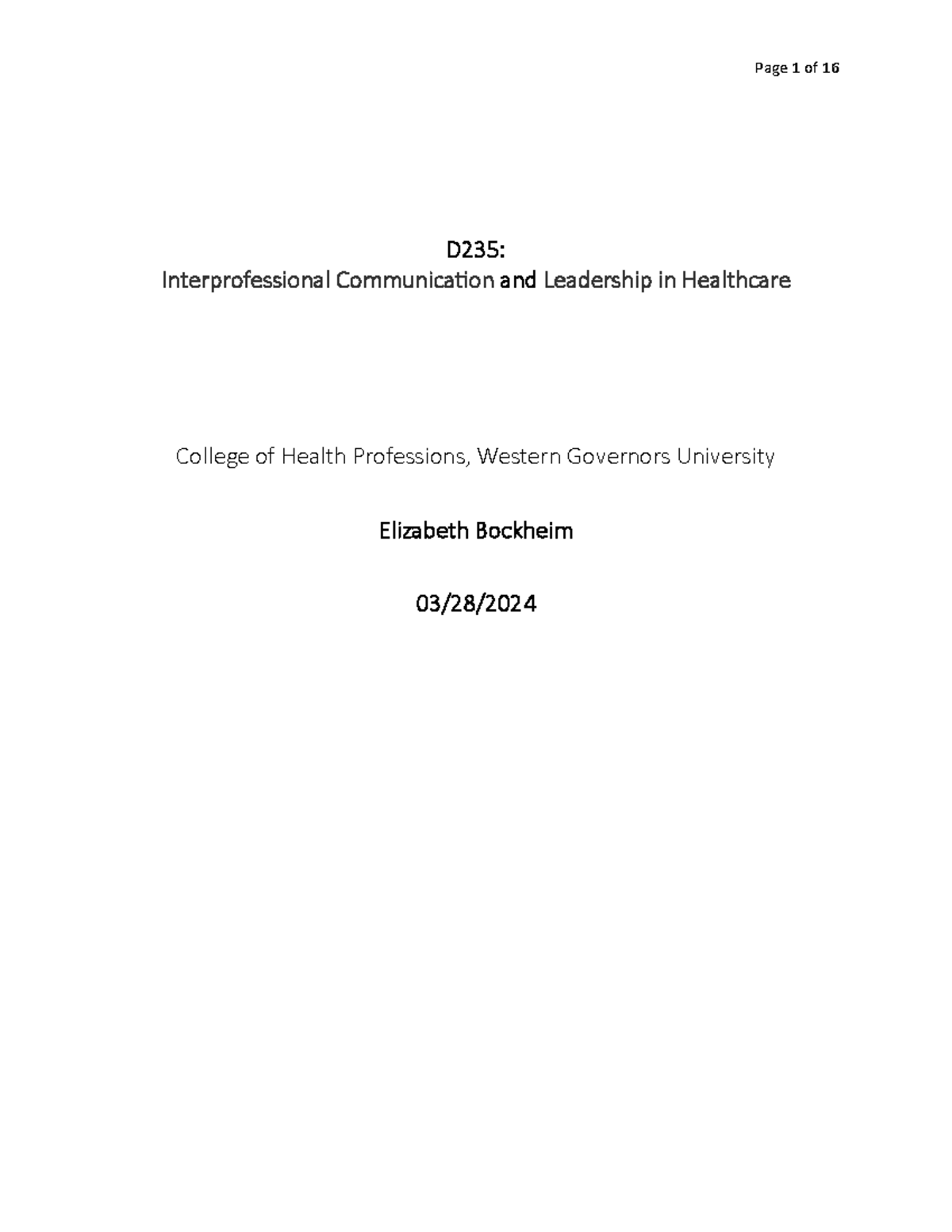 Passed on 1st TRY D235- NZM2-NZM2 TASK 1 Interprofessional ...