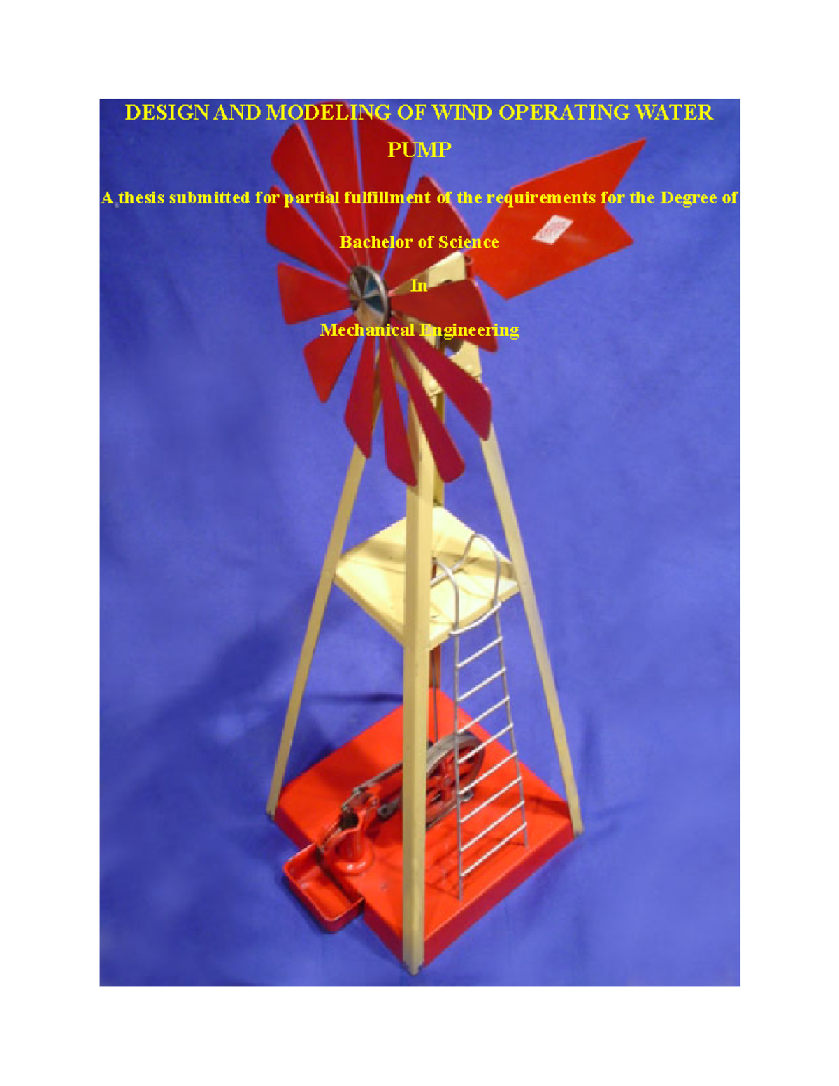 Design AND Modeling OF WIND Operating Water PUMP21 - DESIGN AND ...