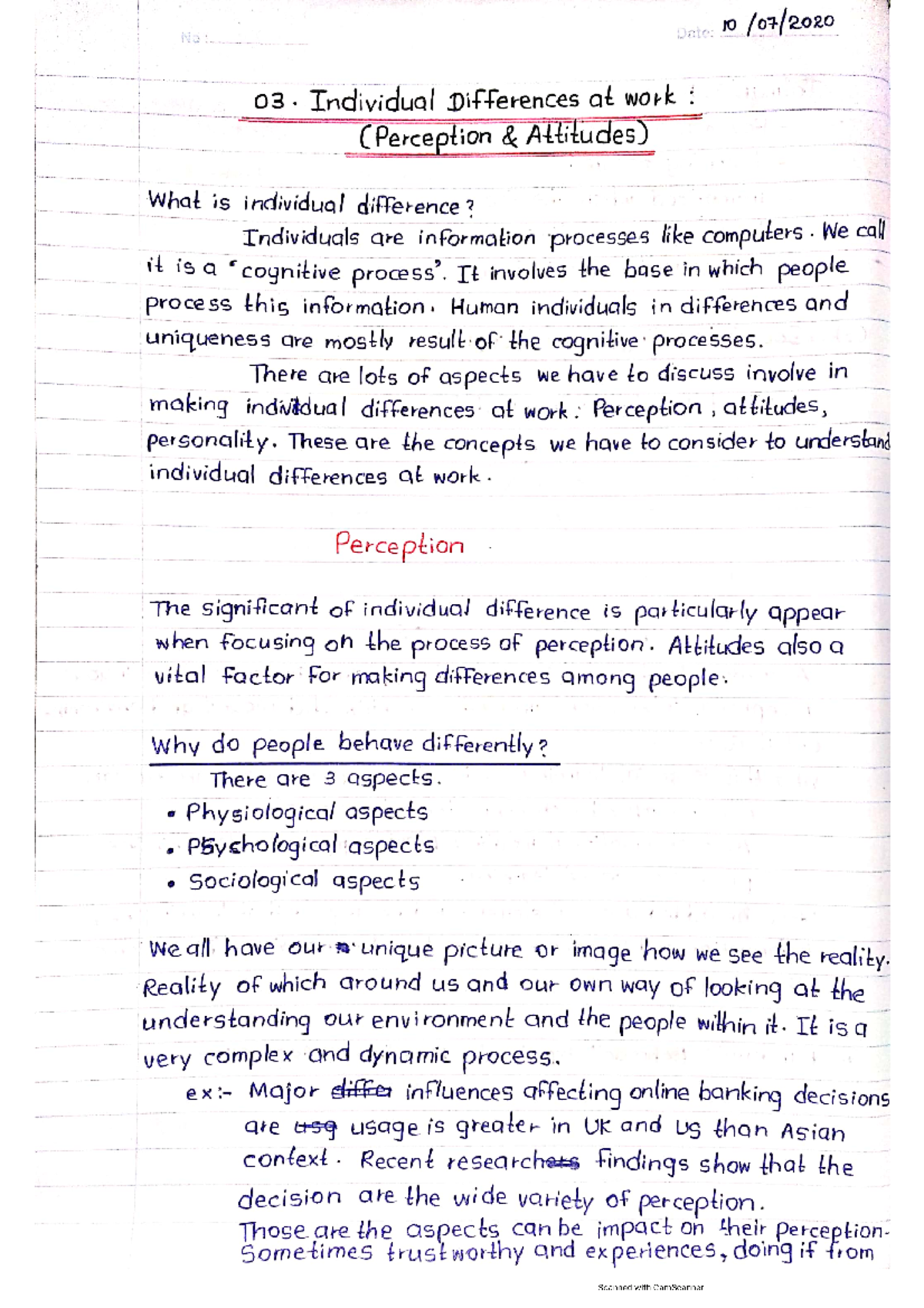 OB 3rd (perception attitudes) - Managing Organizations - Studocu