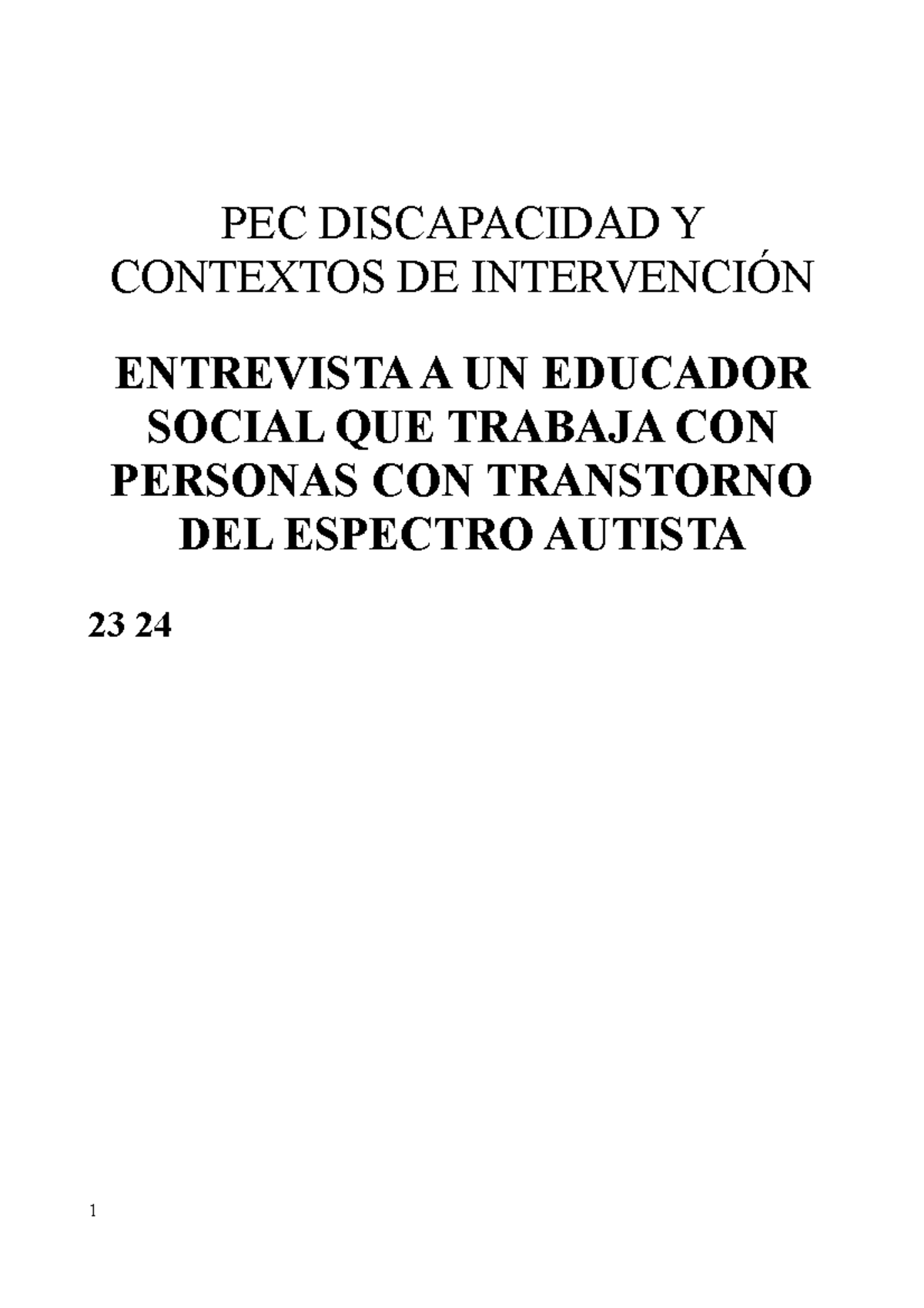 Pec discapacidad TEA - PEC DISCAPACIDAD Y CONTEXTOS DE INTERVENCIÓN ...