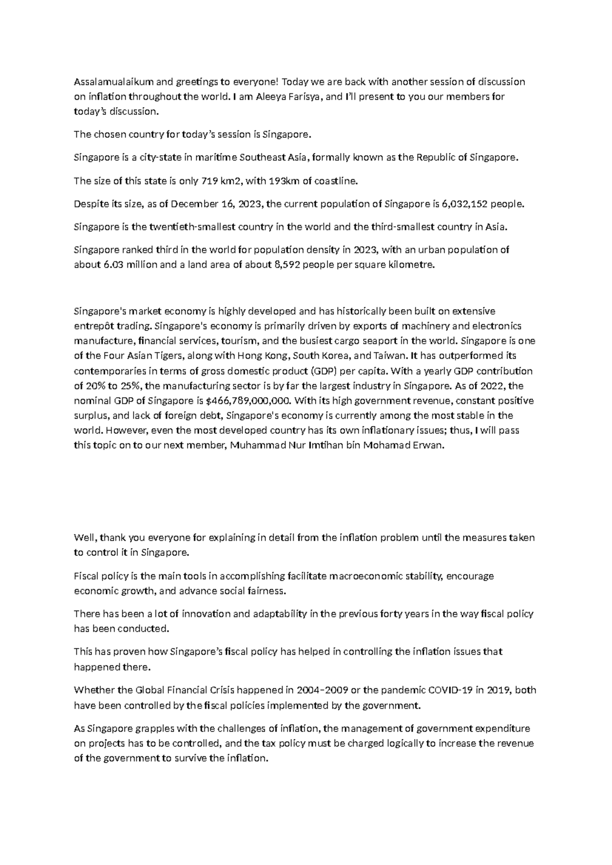 Script eco - Assalamualaikum and greetings to everyone! Today we are ...