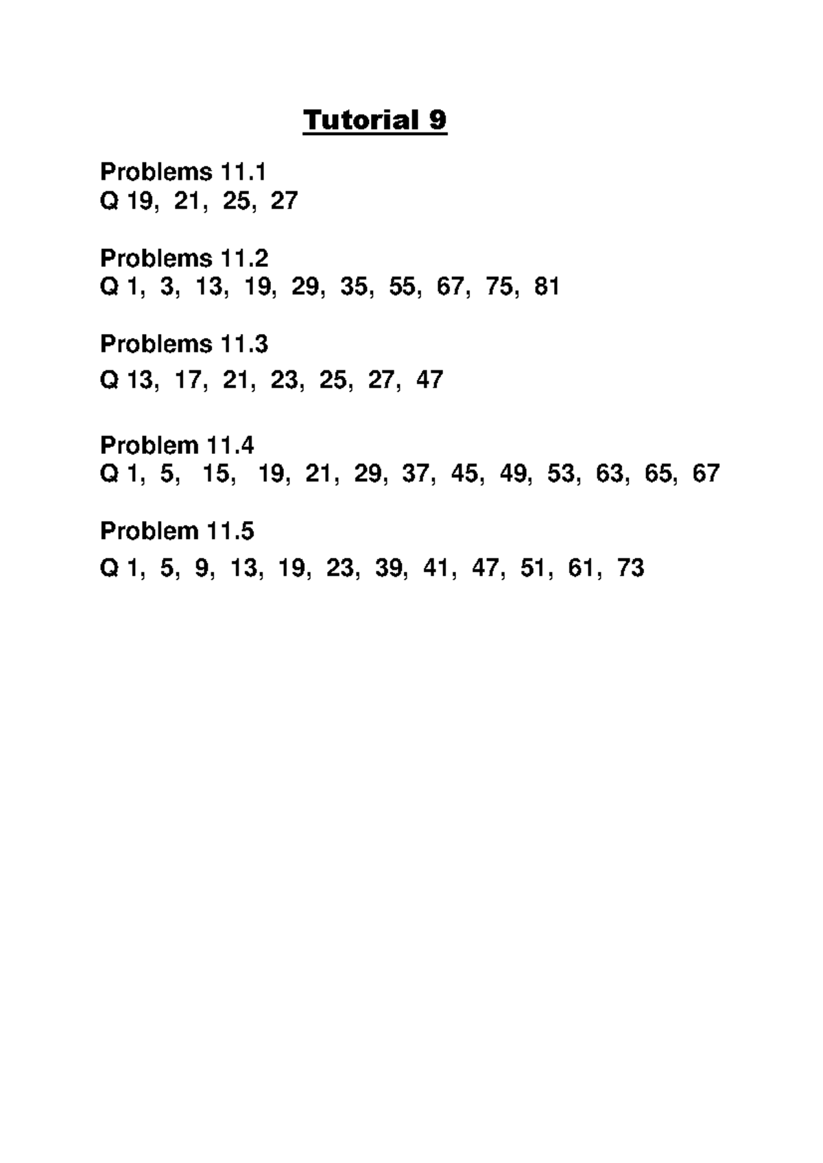 Tutorial 9 maths - MAA00A1 - Tutorial Problems 11. Q 19, 21 , 25 ...