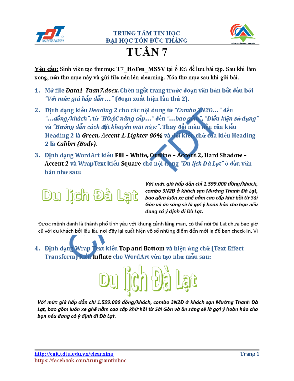 BTTailop 2016 Tuan7 - vasasaas - ĐẠI HỌC TÔN ĐỨC THẮNG TUẦN 7 Yêu cầu: Sinh viên tạo thư mục ...