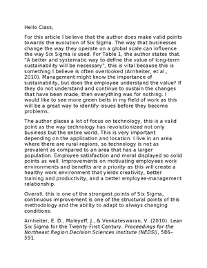 Qso690Discussion 10 - week 10 discussion - I believe that all ...