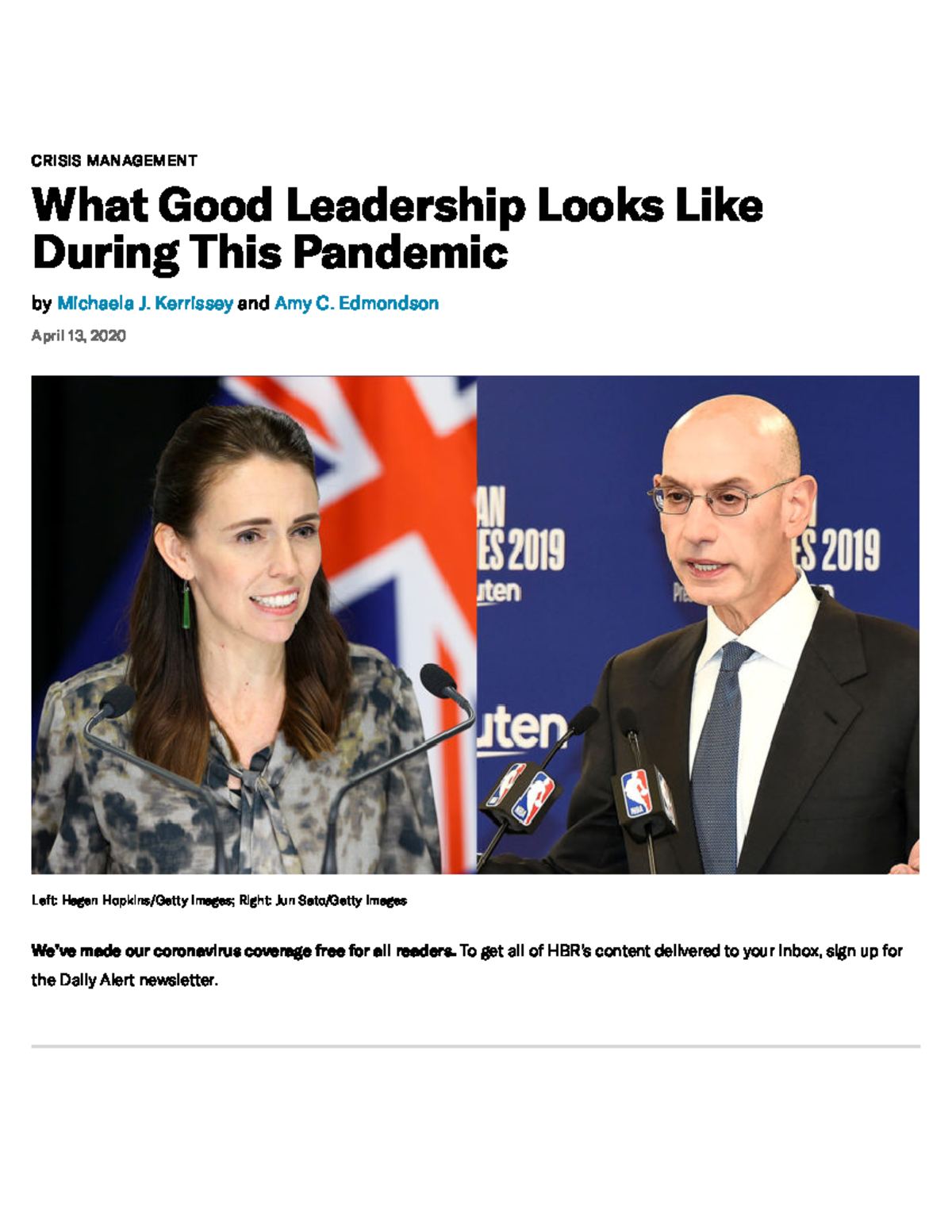 Artículo - What good leadership looks like during this pandemic ...