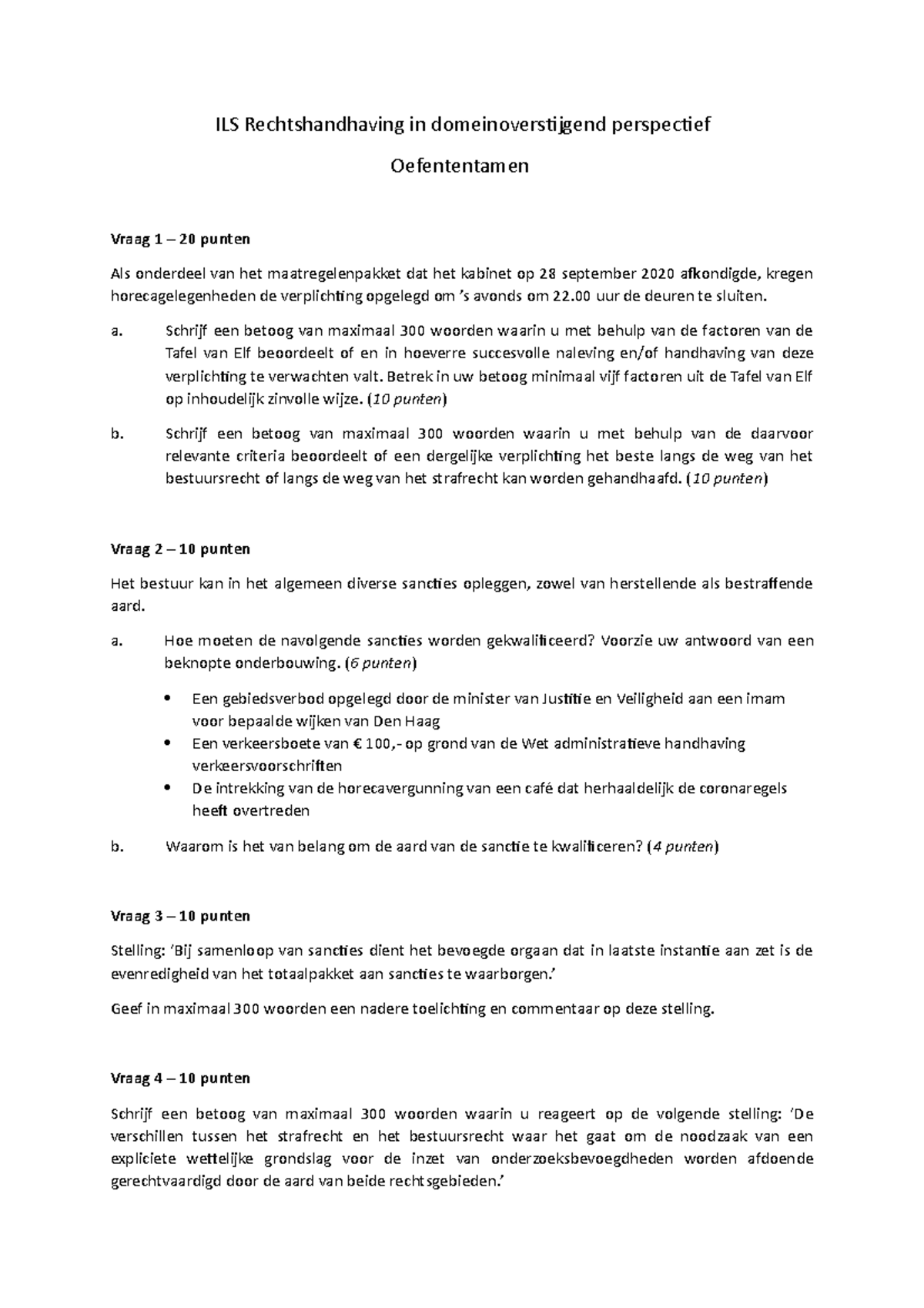 Oefententamen ILS Rechtshandhaving 2122 - ILS Rechtshandhaving in ...