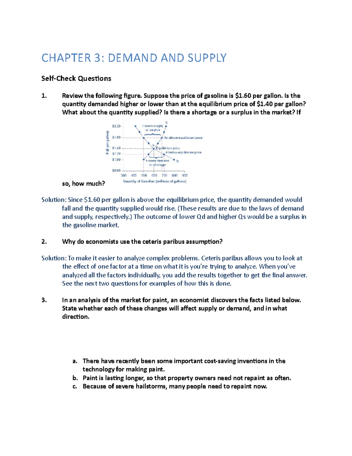 Chapter 3 KEY - Prof Wendy Doell - CHAPTER 3: DEMAND AND SUPPLY Self ...