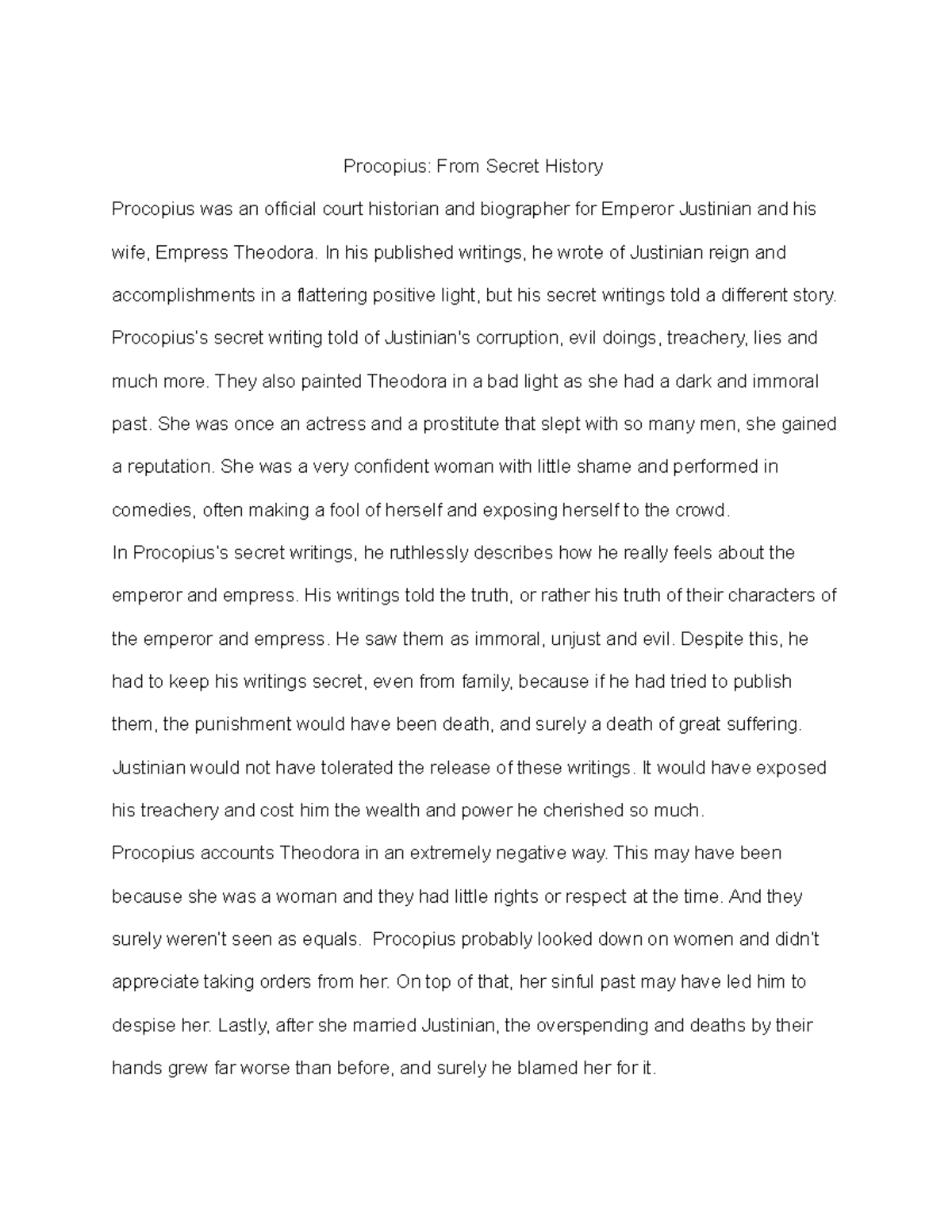 Procopius From Secret History - Procopius: From Secret History ...