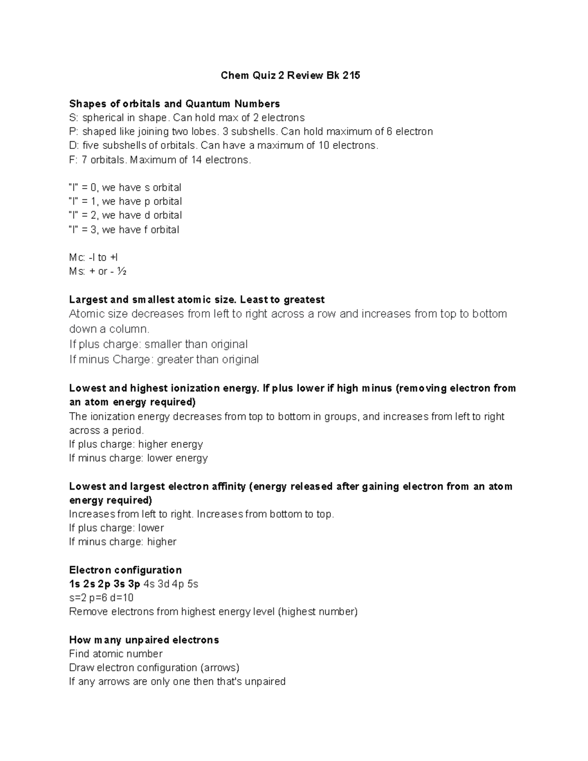 Untitled document - final exam notes - Chem101 - UAlberta - Studocu