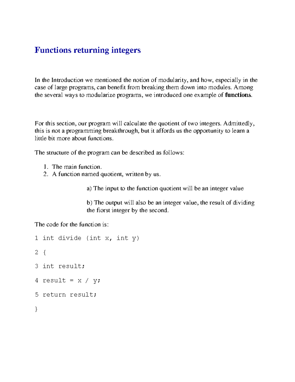 Intro to functions - Rafeal Vincente - Functions returning integers In ...