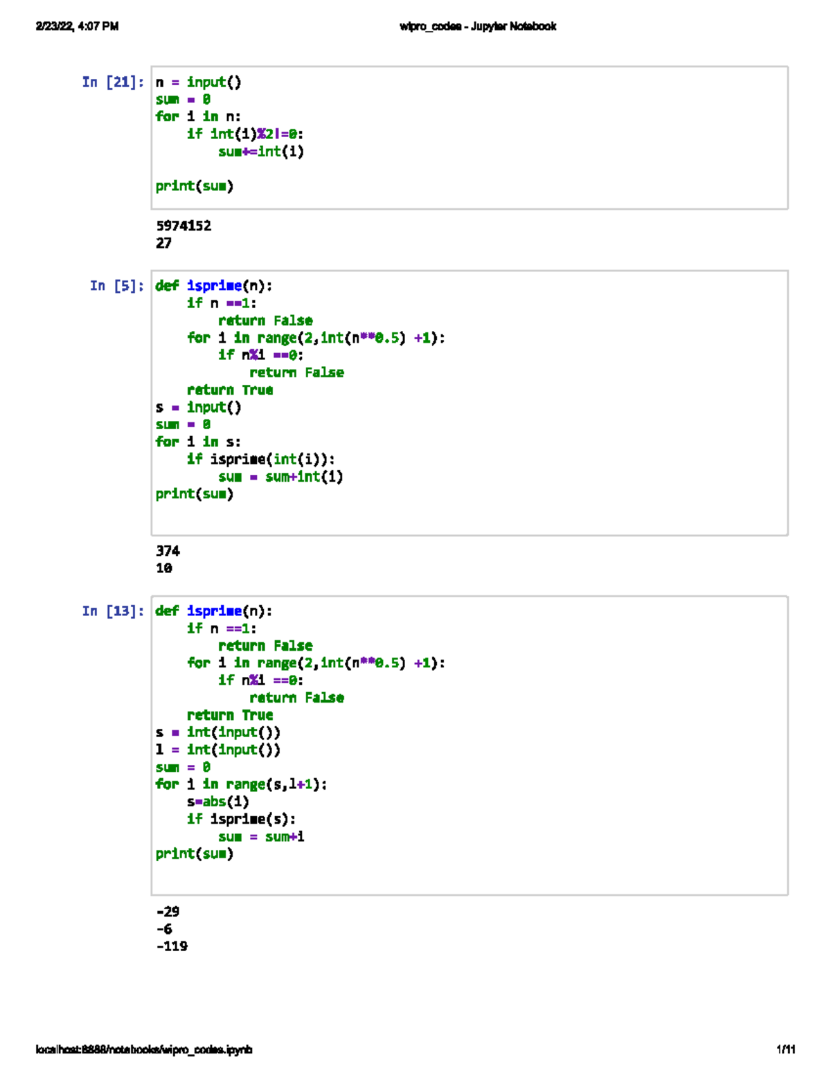 Wipro codes - COMPUTER SCIENCE ENGINEERING - Studocu
