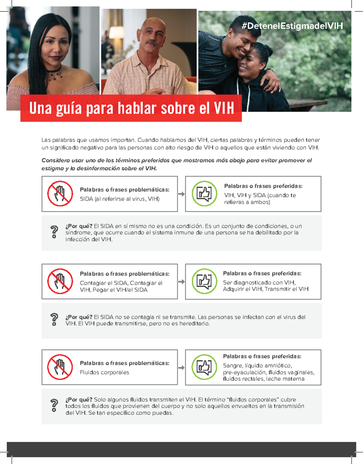 Cdc lsht stigma factsheet language guide spanish - Una guía para hablar ...
