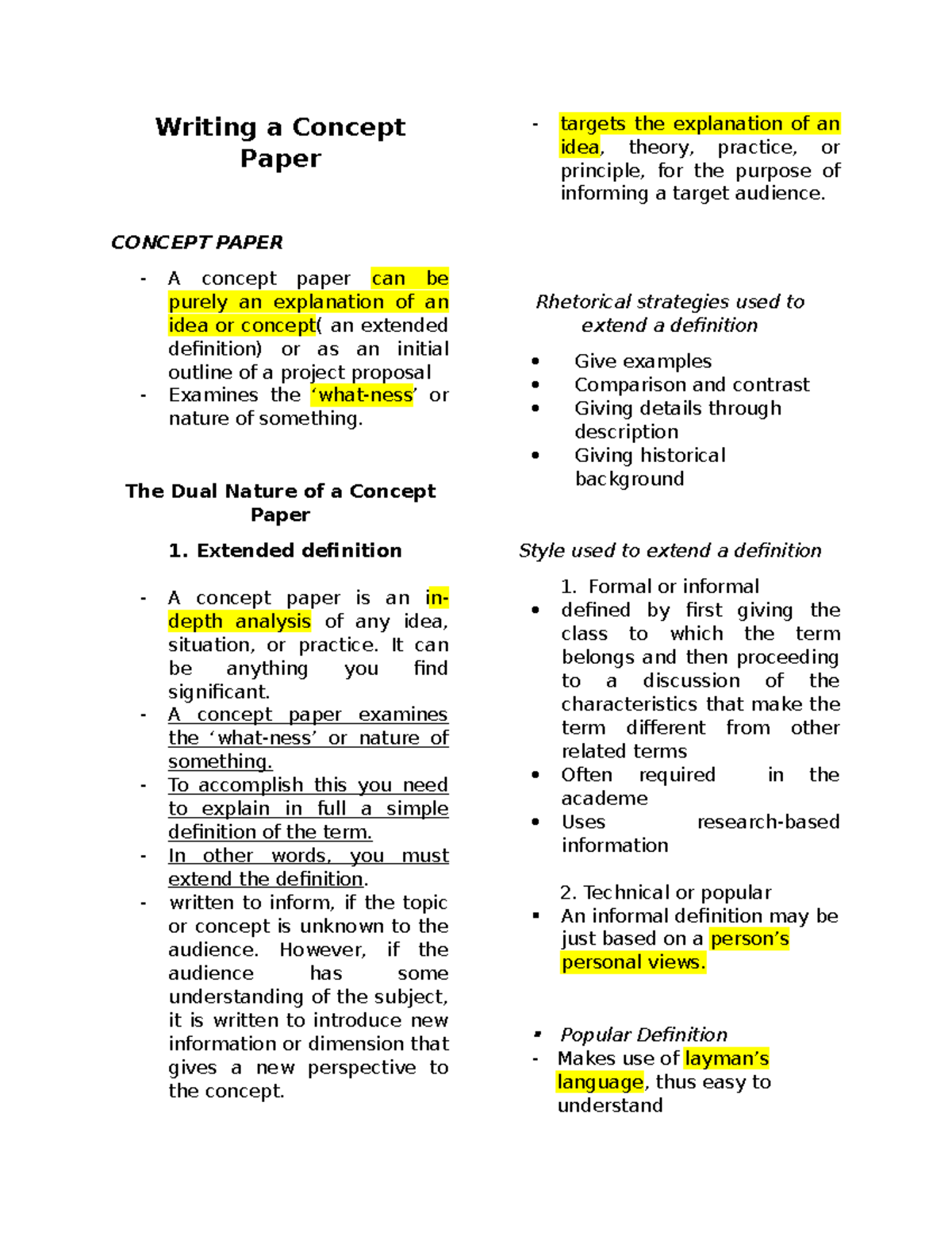 Writing a Concept Paper - Writing a Concept Paper CONCEPT PAPER A ...