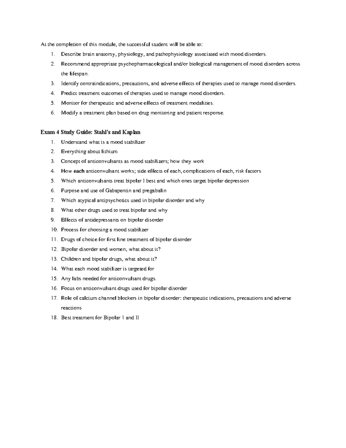 Module 4 Study Guide - tudy Notes - At the completion of this module ...