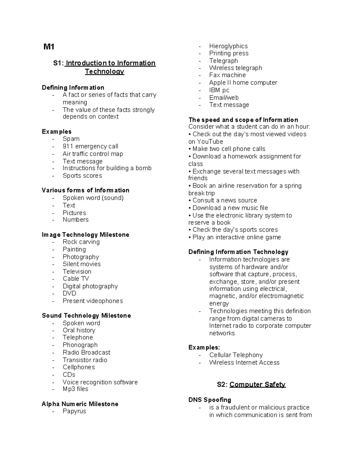 CITF-midterm-reviewer - M S1: Introduction to Information Technology ...