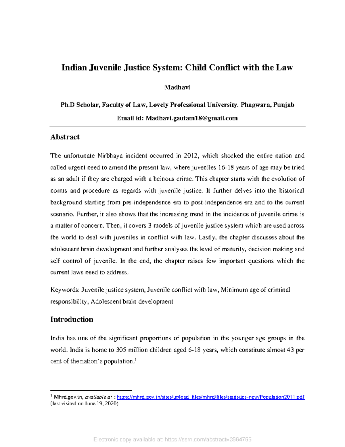 SSRN-id3664765 - Description is nothing. - Indian Juvenile Justice ...