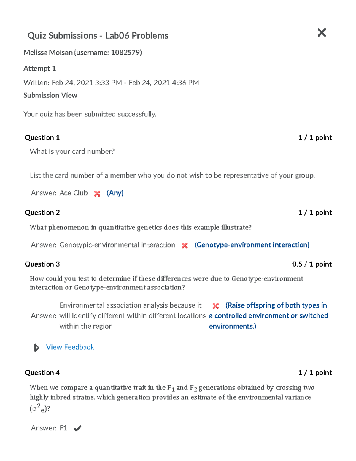 Lab 6 report What phenomenon in quantitative genetics does this example ...