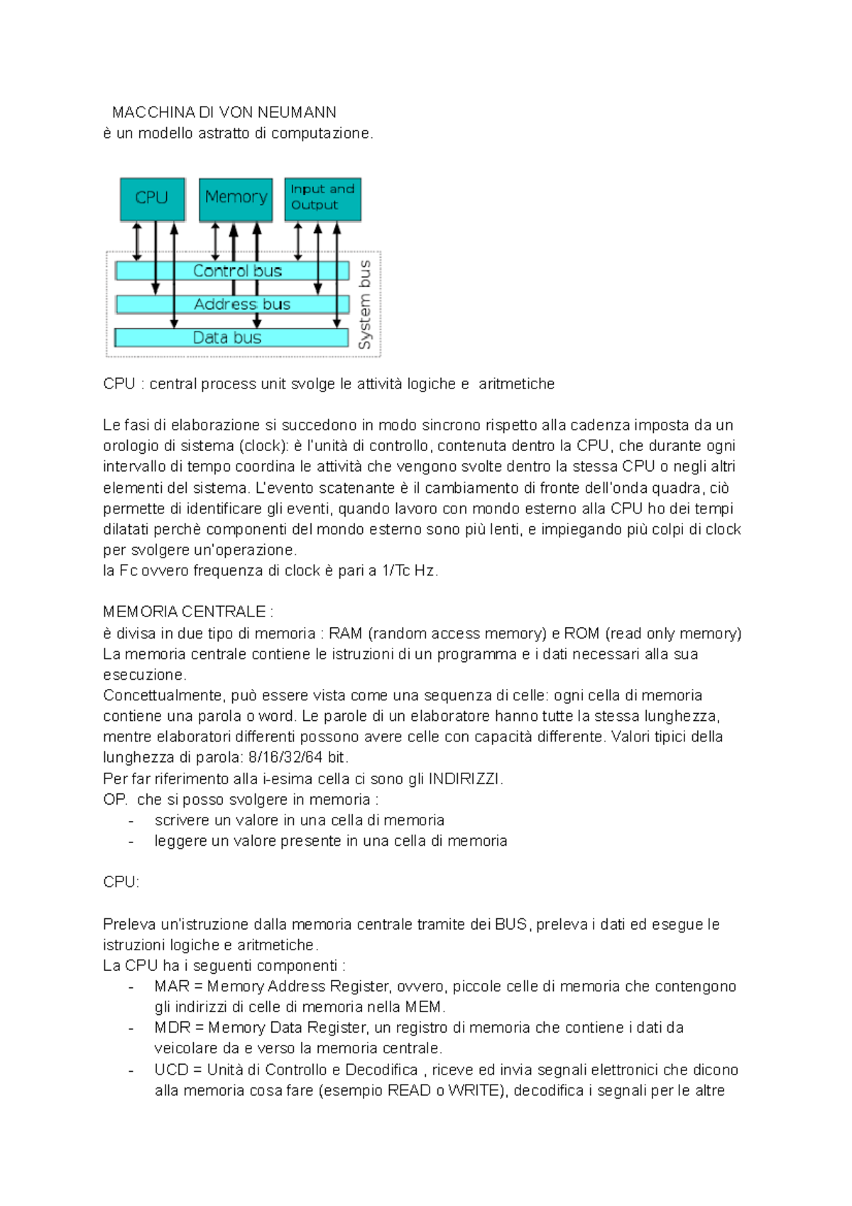 Macchina DI VON Neumann - MACCHINA DI VON NEUMANN è un modello astratto ...