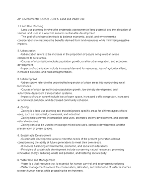 Copy of APES UNIT 8 Notes - APES UNIT 8 NOTES Content: Module 31 ...