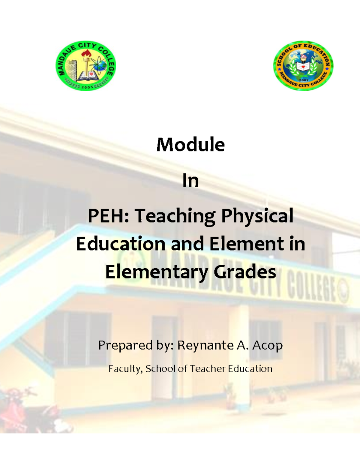 Module PEH UNIT 1 - Wuuuuuuu - Module In PEH: Teaching Physical ...
