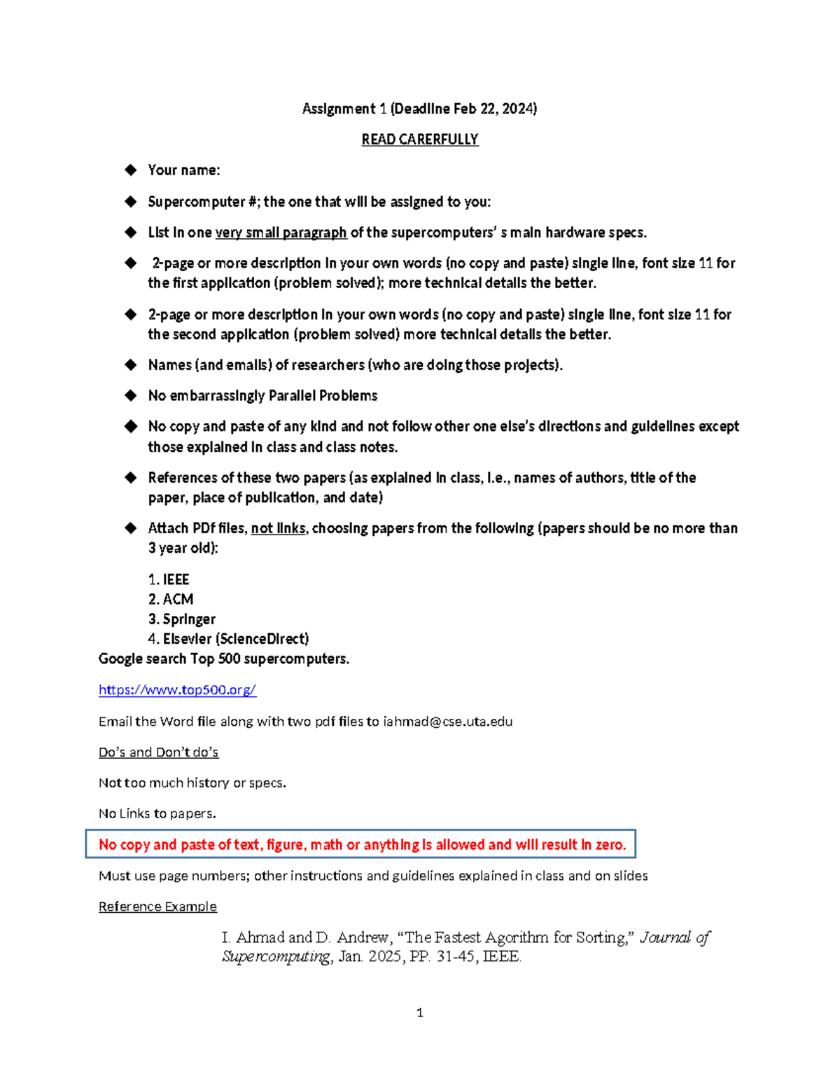 Parallel processing Assignment-1 - Assignment 1 (Deadline Feb 22, 2024 ...