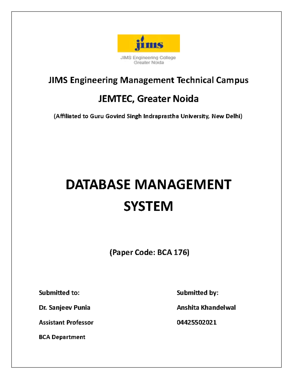 Anshita DBMS File - JIMS Engineering Management Technical Campus JEMTEC ...