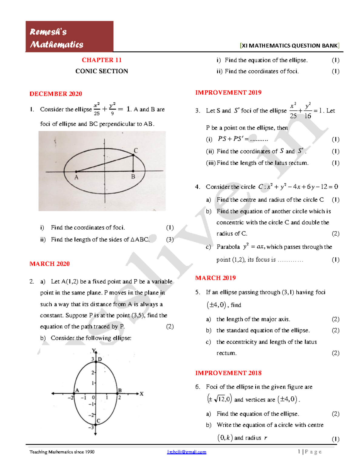 Hsslive-xi-maths-qb-remesh-11. Conic Sections - Methods of mathematics ...