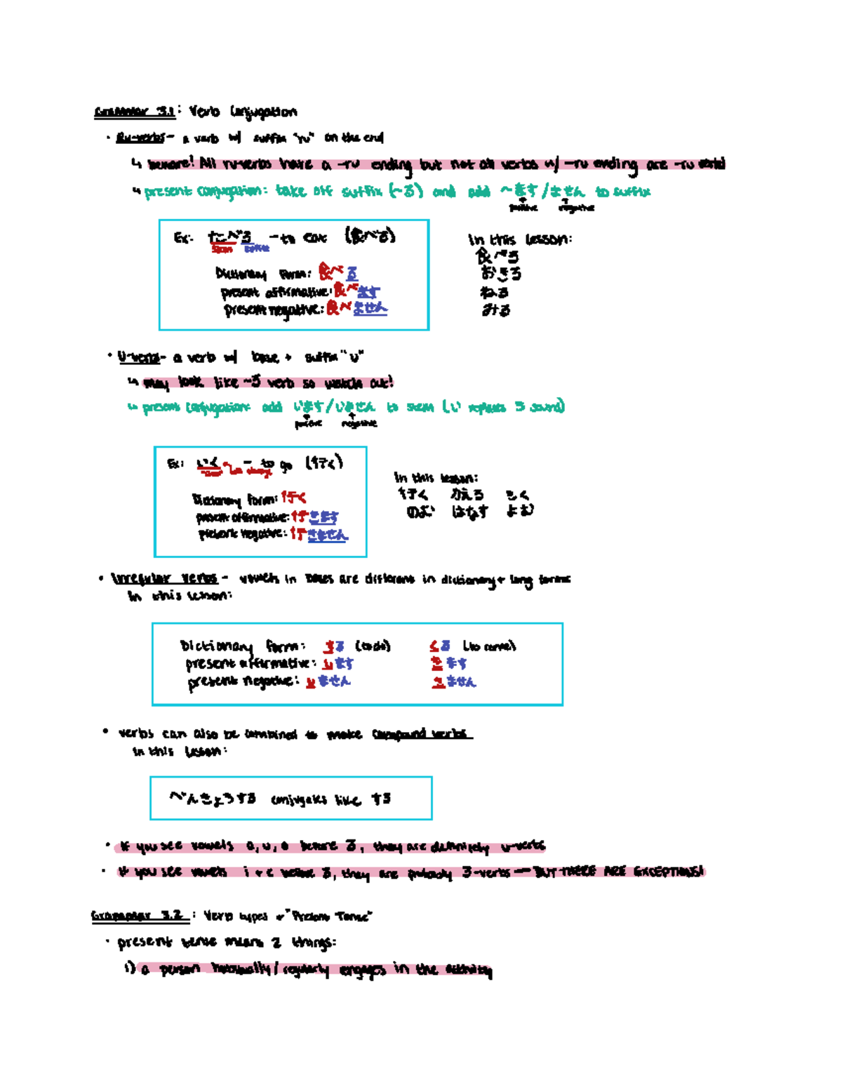 2020-basic japanese 1(JPN101)-grammar notes lesson 3 - Grammar 3 li ...