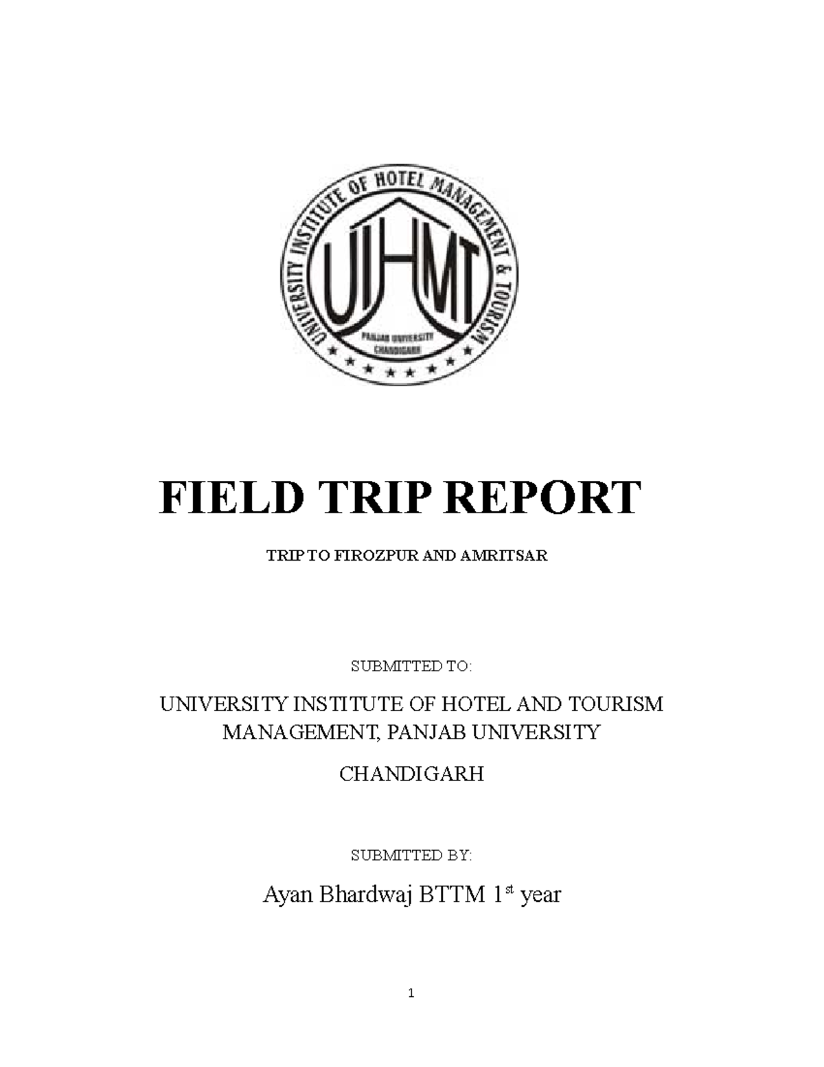 Field TRIP Report - FIELD TRIP REPORT TRIP TO FIROZPUR AND AMRITSAR ...