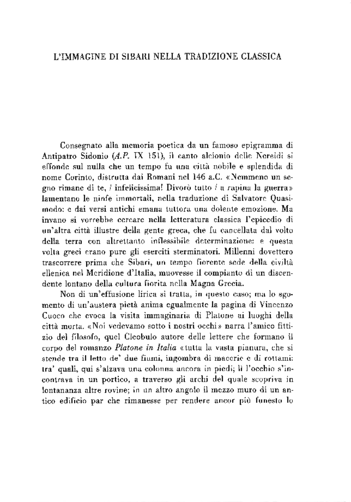 Sibari E LA Sibaritide storia urb - L'IMMAGINE DI SIBARI NELLA ...