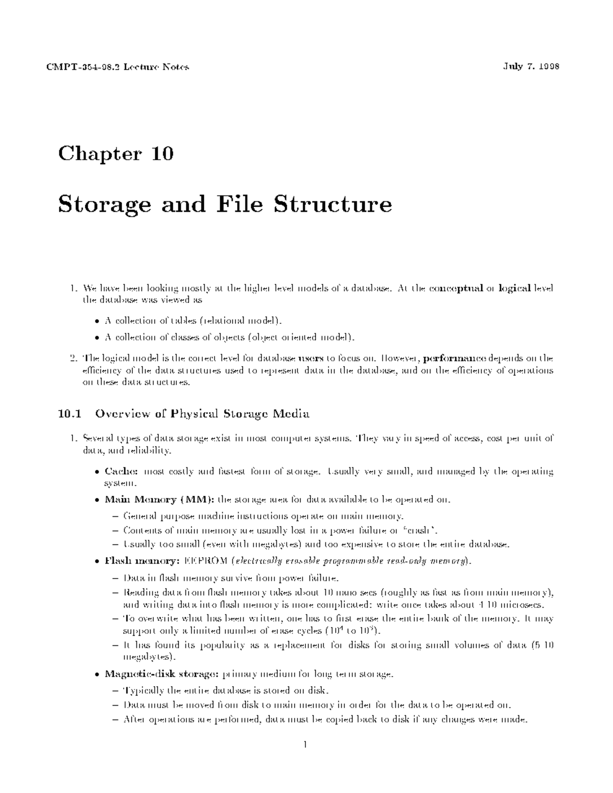 Bd av02 - Storage and File Structure - Chapter 10 Storage and File ...
