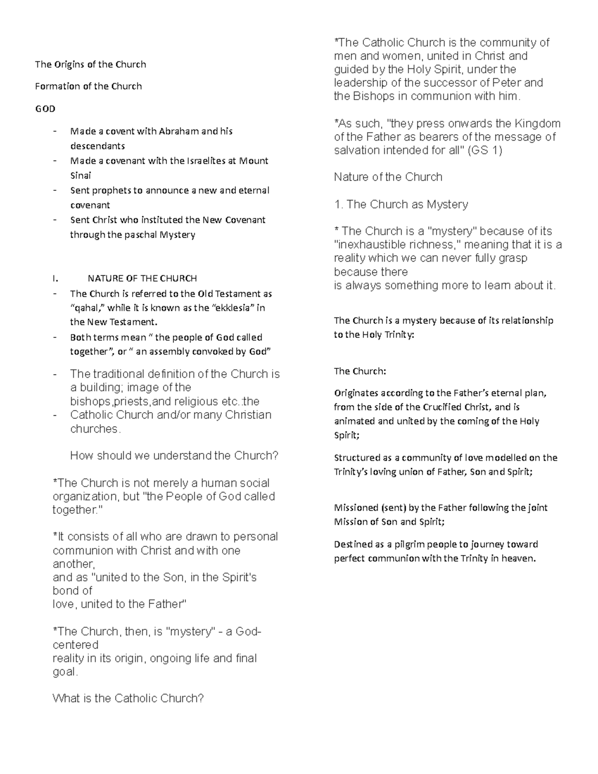 THEO 2ND YEAR - theology lecture - The Origins of the Church Formation ...