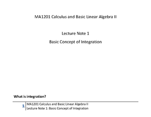 Calculus and Basic Linear Algebra II - MA1201 - CityU - Studocu