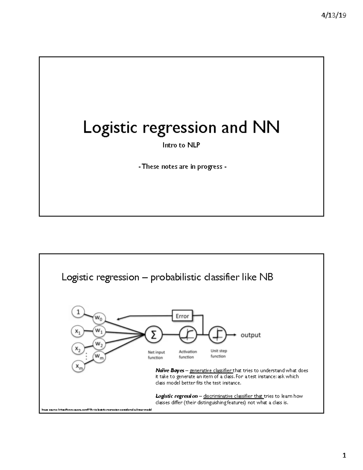 11 Logistic Regression And Nn Logistic Regression And Nn Intro To