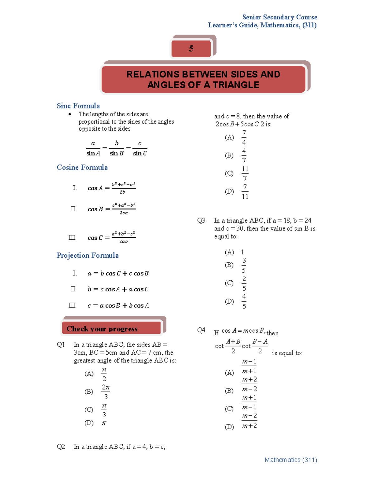 311 LG E L5 - Senior Secondary Course Learner’s Guide, Mathematics ...